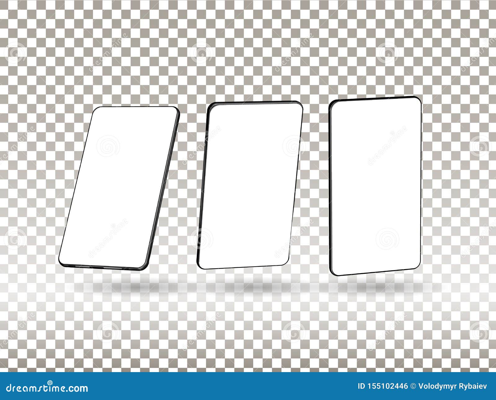 Realistic Smartphone Mockup. Cellphone Frame with Blank Display ...