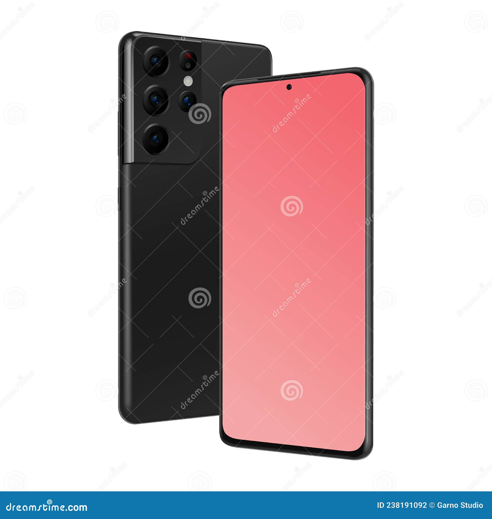 Realistic Smartphone Mockup. 3d Blank Ultra Note Template Stock Vector ...