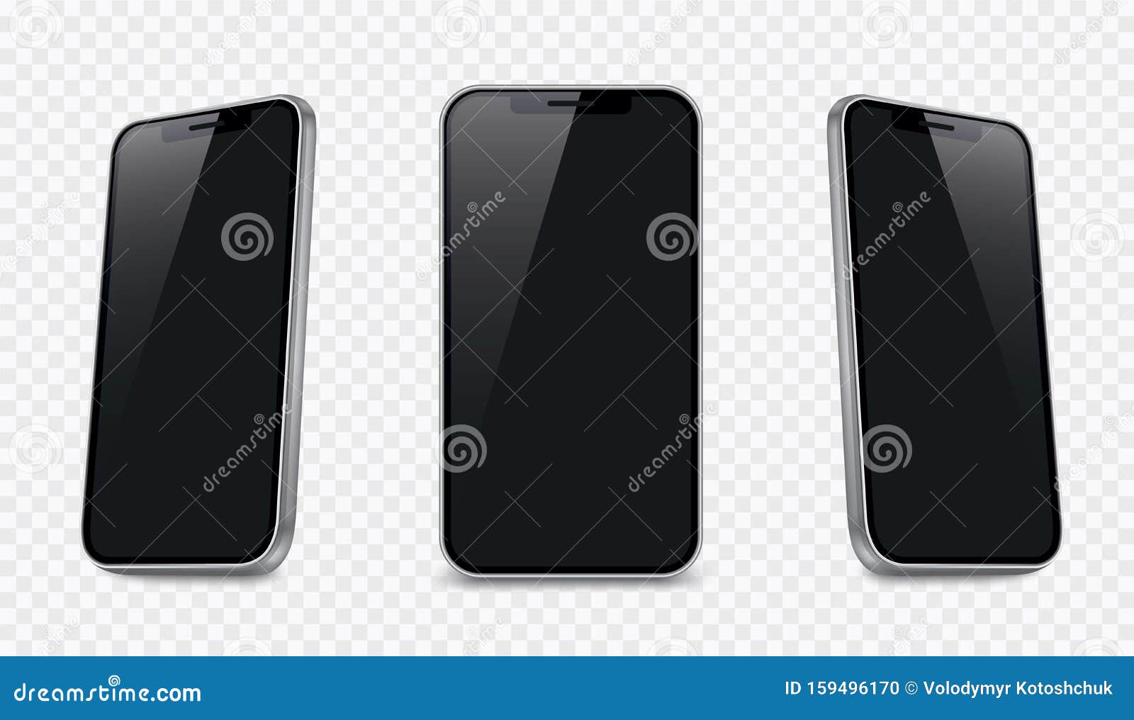 Realistic Smartphone Mockup. 3D Vector Blank Mobile Device - Stock ...