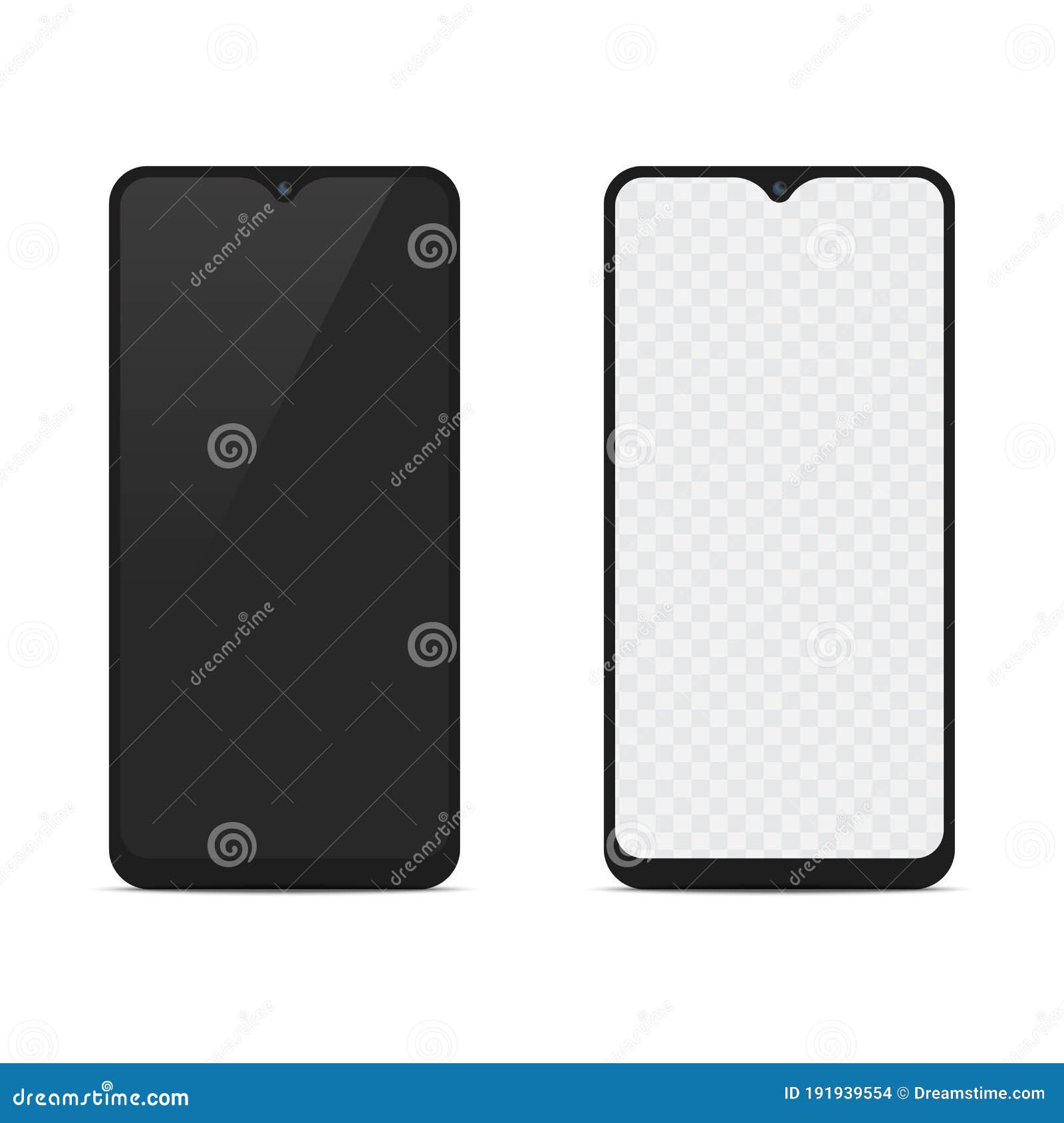 Realistic Smartphone Mockup with Front and Back. Vector Stock Vector ...