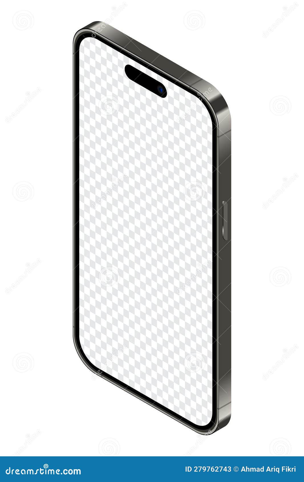 Realistic Smartphone Mockup. Isometric Smartphone Set. 3d Mobile Phones with Blank Screen Stock ...