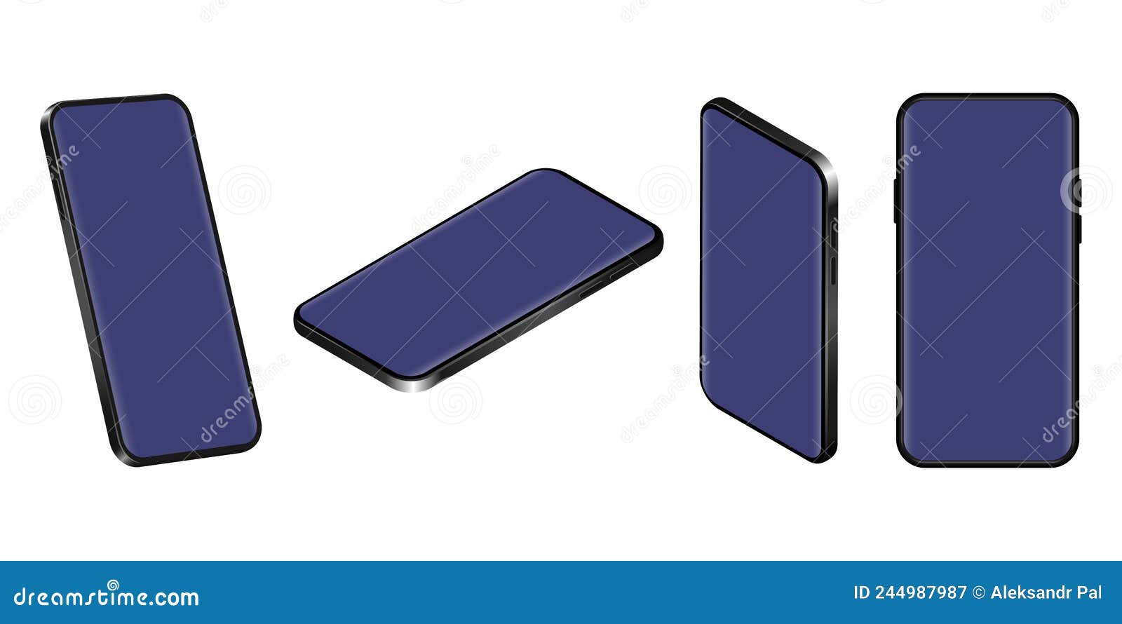 Realistic Smartphone Mockup. Mobile Phone Frame with Blank Display ...