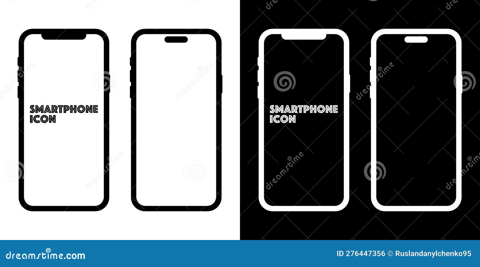 Realistic Smartphone Mockup. Mobile Phone Frame with Blank Display ...