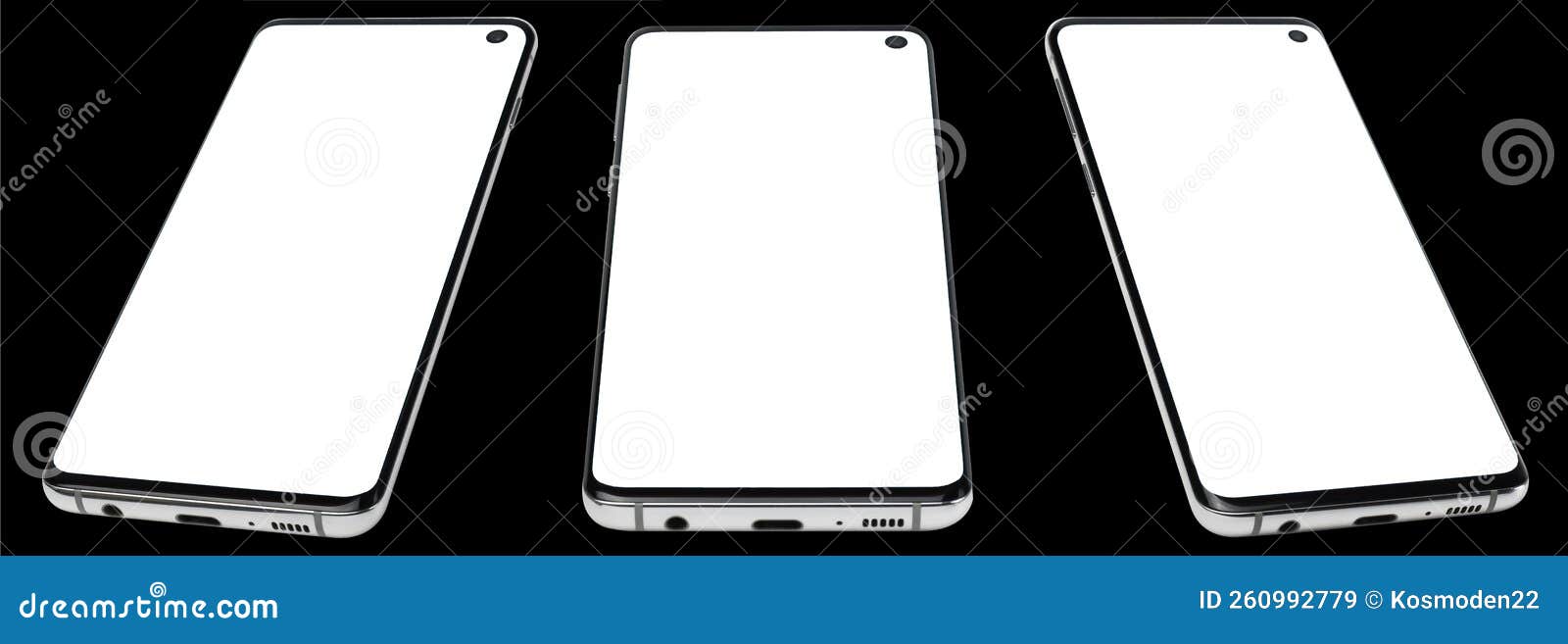 Realistic Smartphone Mockup. Mobile Phone Frame with Blank White ...