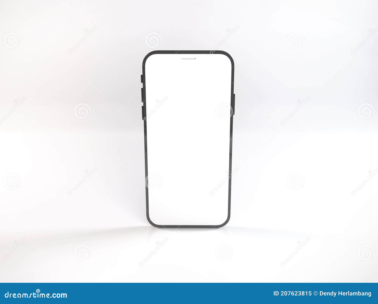 Modern Notchless Smartphone 3D Illustration Mockup Scene Stock ...