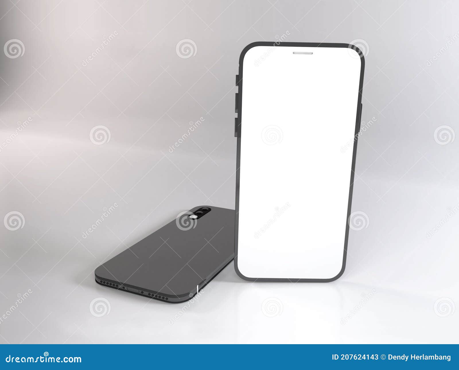 Realistic Smartphone Mockup Template Stock Illustration - Illustration ...