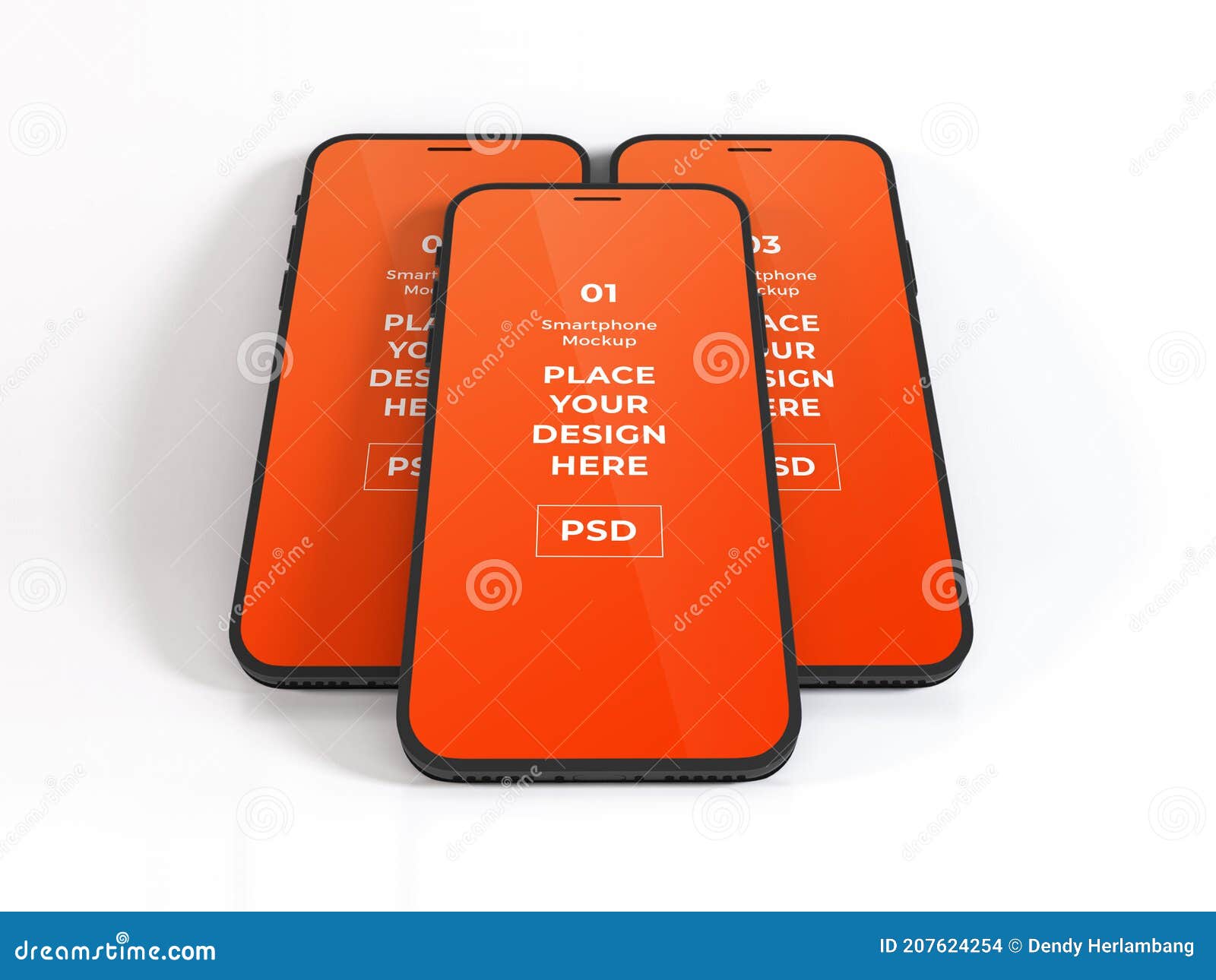 Realistic Smartphone Mockup Template Stock Illustration - Illustration ...