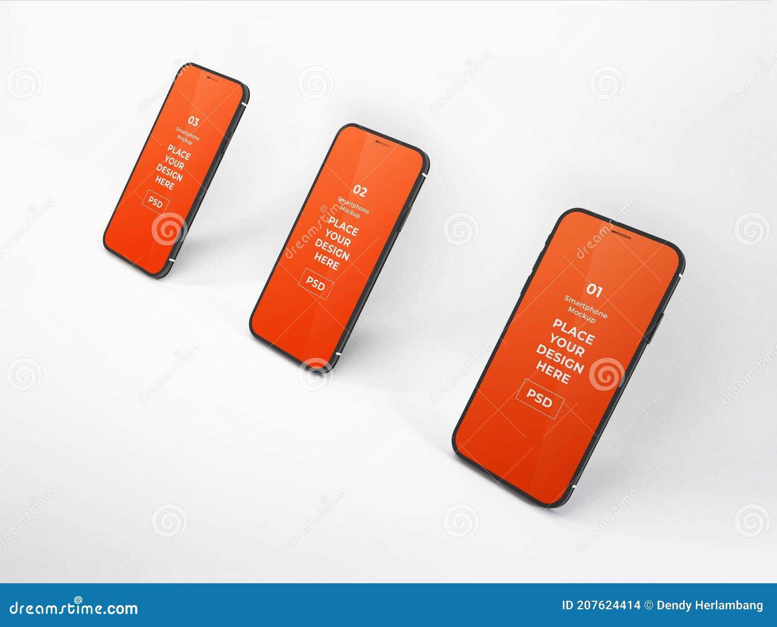 Realistic Smartphone Mockup Template Stock Illustration - Illustration ...