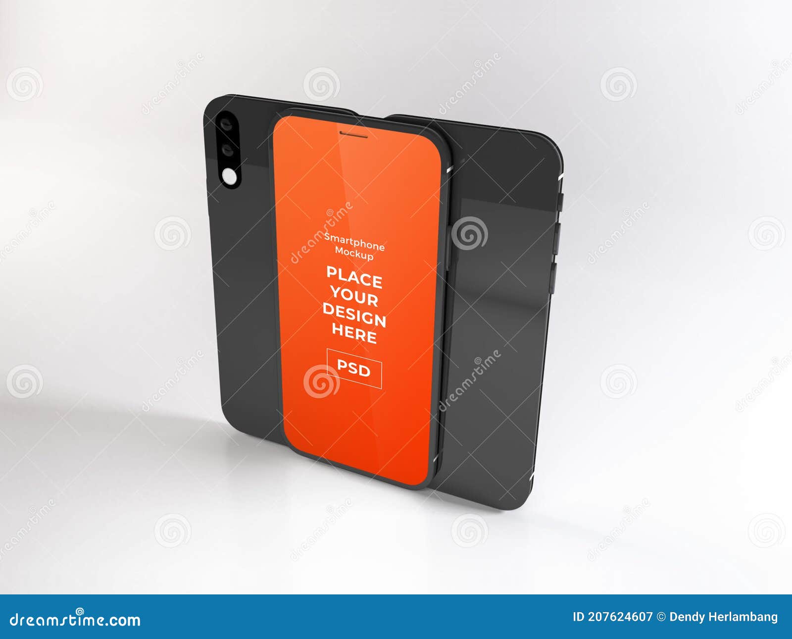 Realistic Smartphone Mockup Template Stock Illustration - Illustration ...