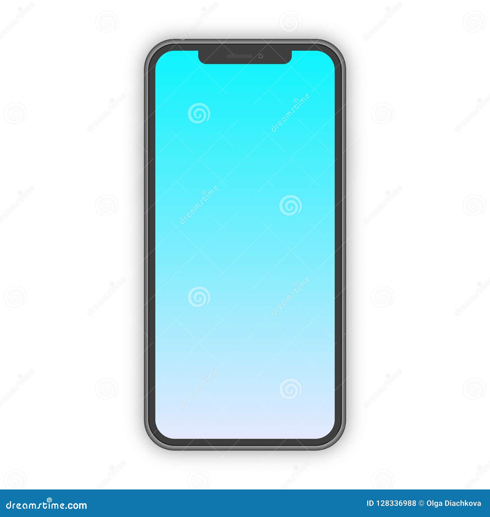 Realistic Smartphone Mockup with Trendy Gradient Screen Stock Vector ...