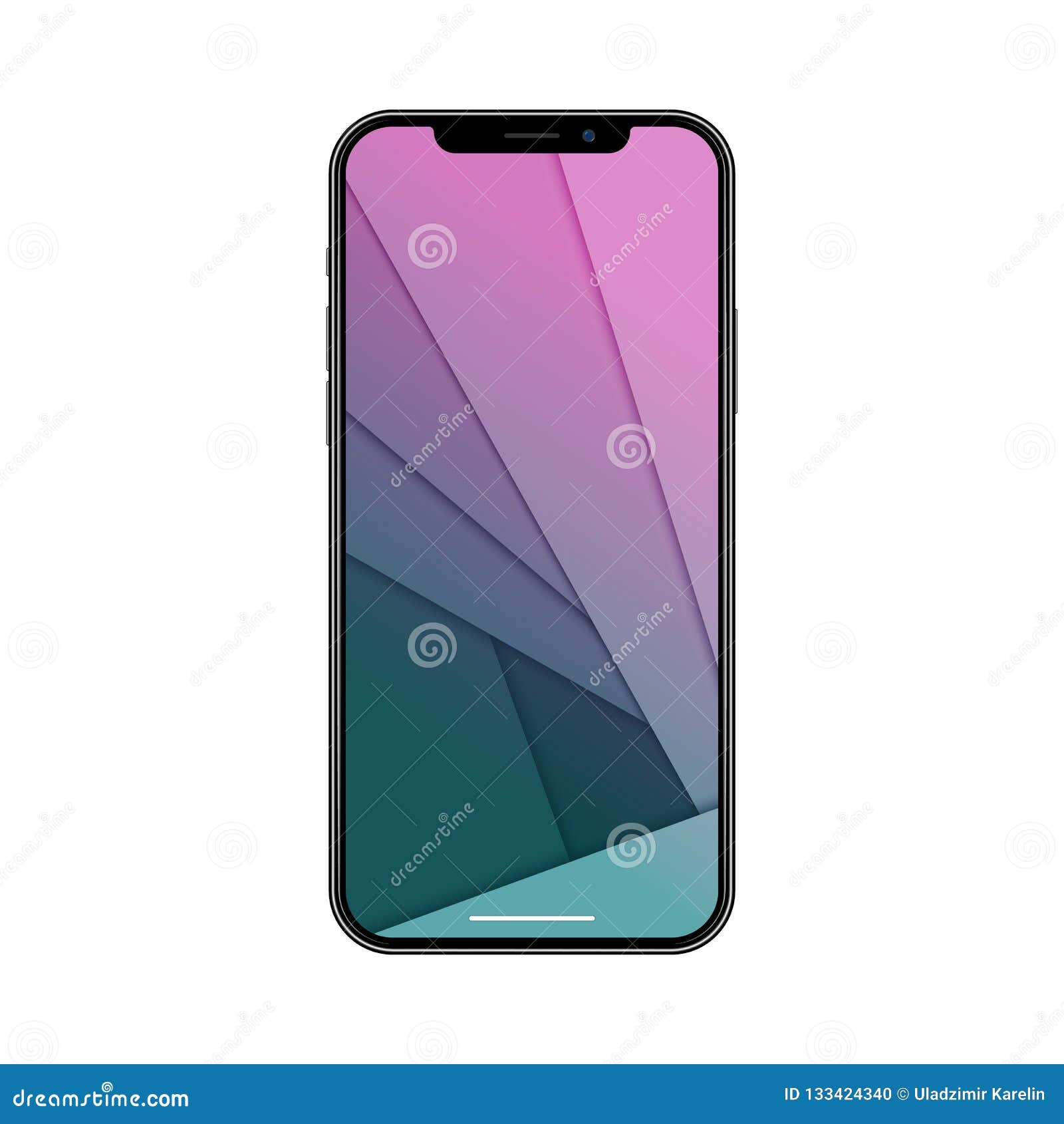 Realistic Smartphone. New Modern Phone with Camera Cutout. Phone with ...