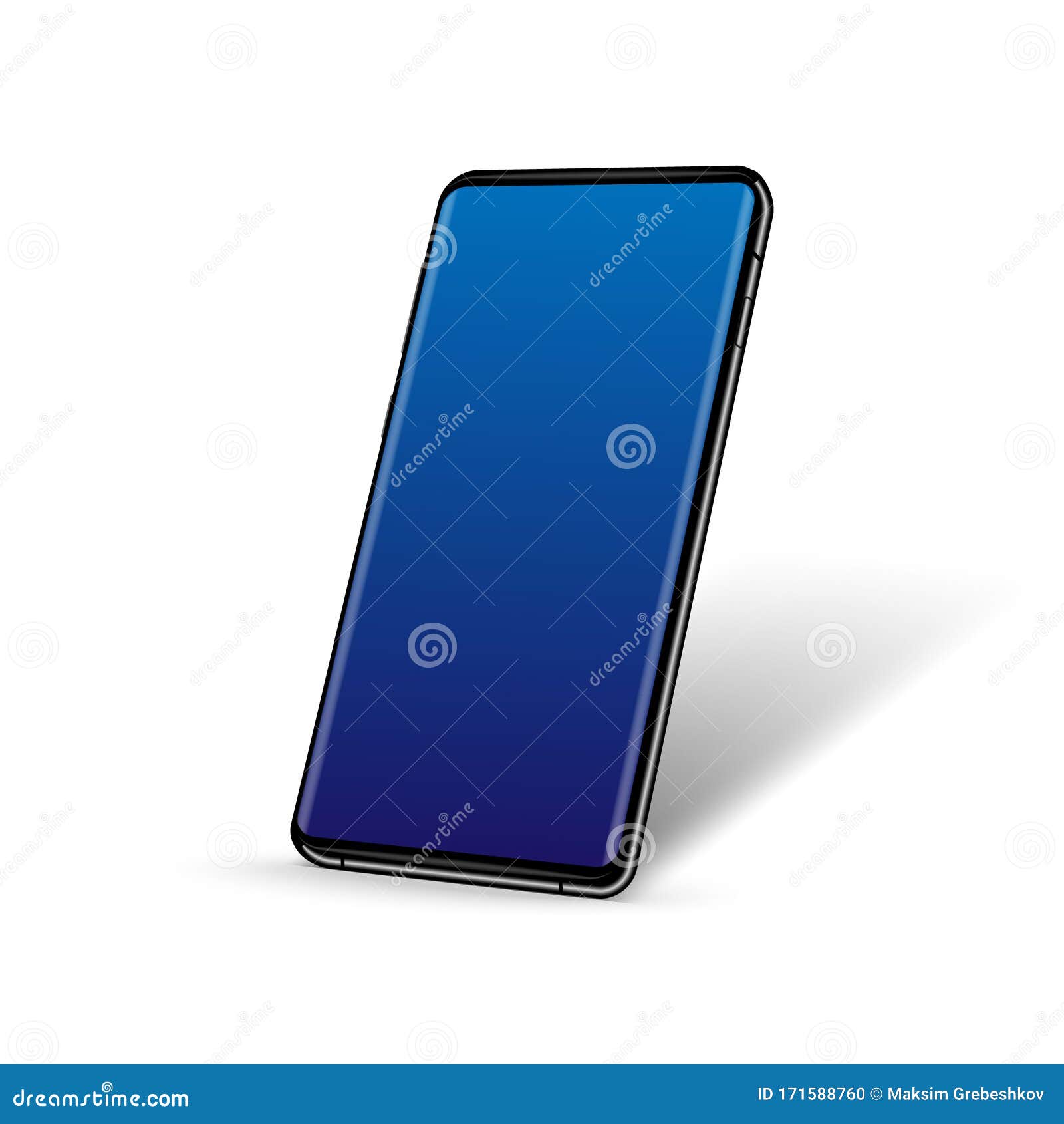 Realistic Smartphone in Perspective View Stock Illustration ...