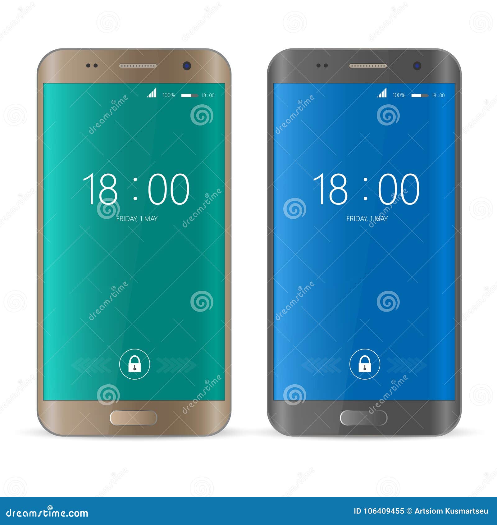 Realistic smartphone stock vector. Illustration of mock - 106409455