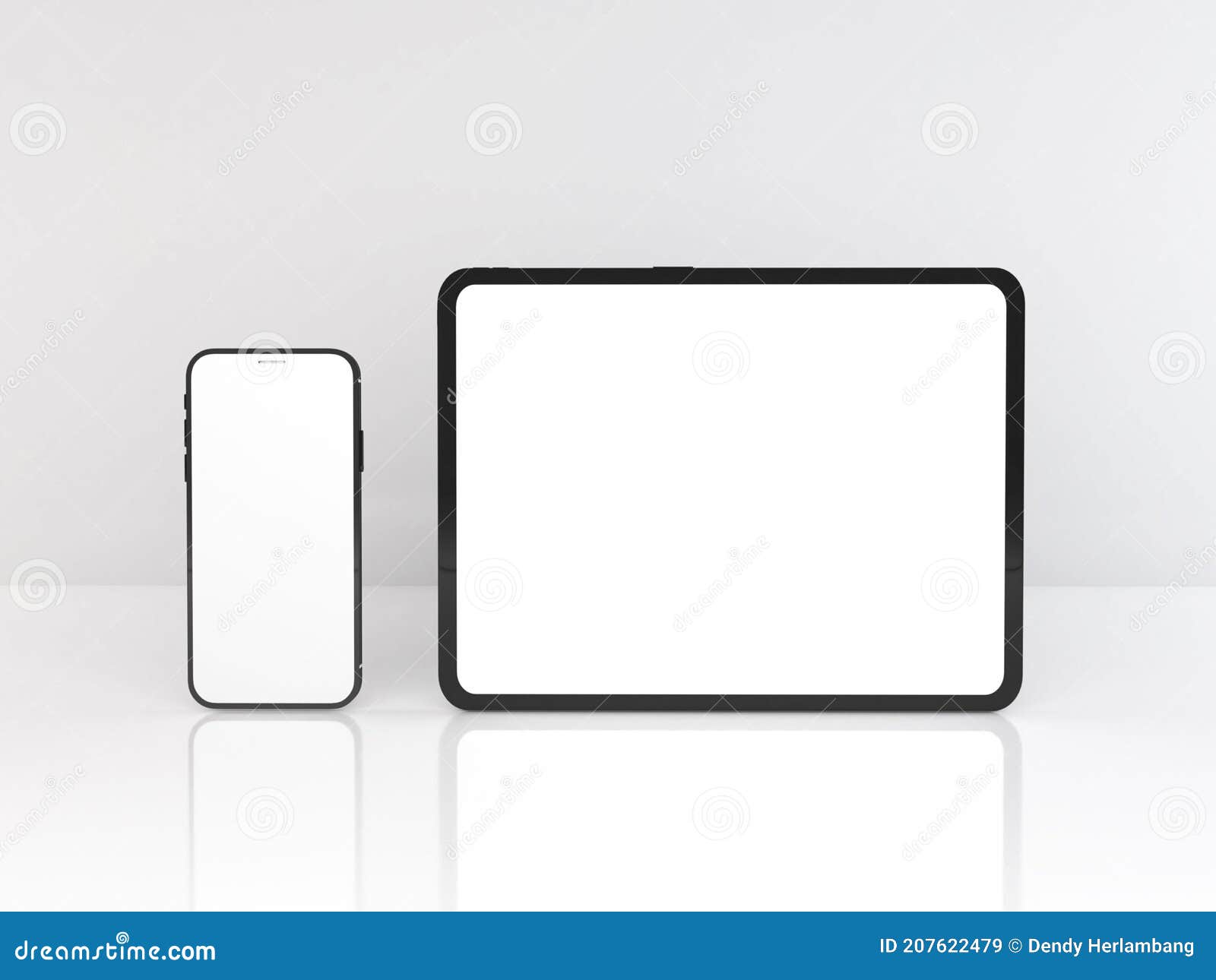 Realistic Smartphone and Tablet Mockup Template Stock Illustration ...