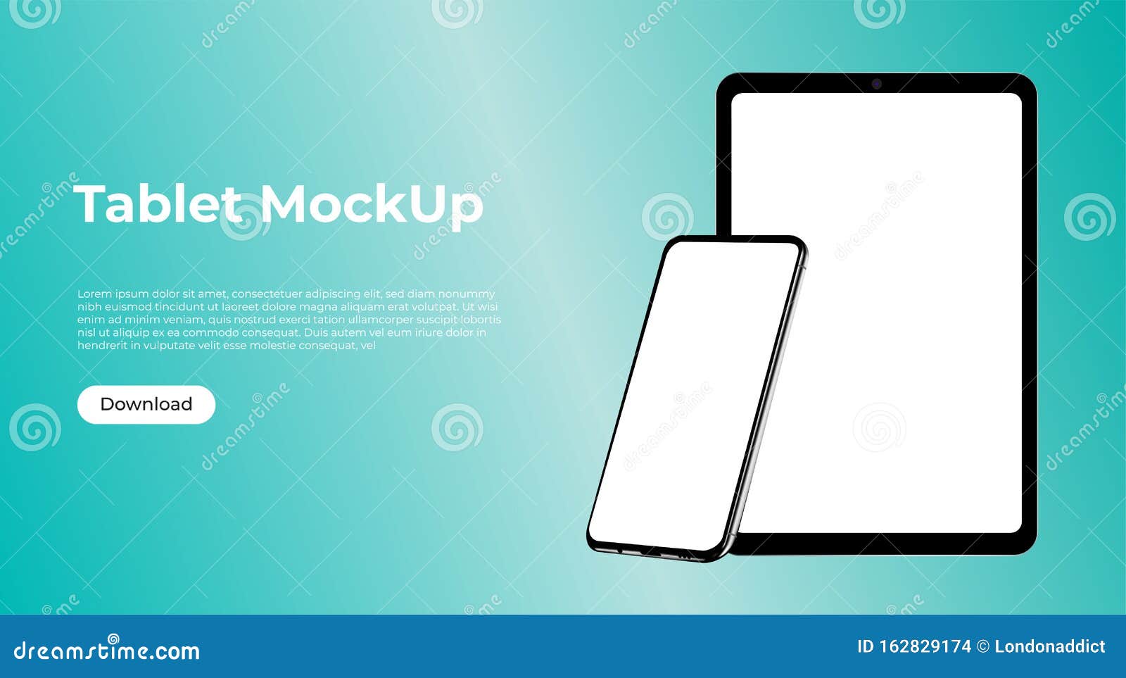 Tablet Template. Flat Style Smartphone Border. Simple Modern Colorful ...