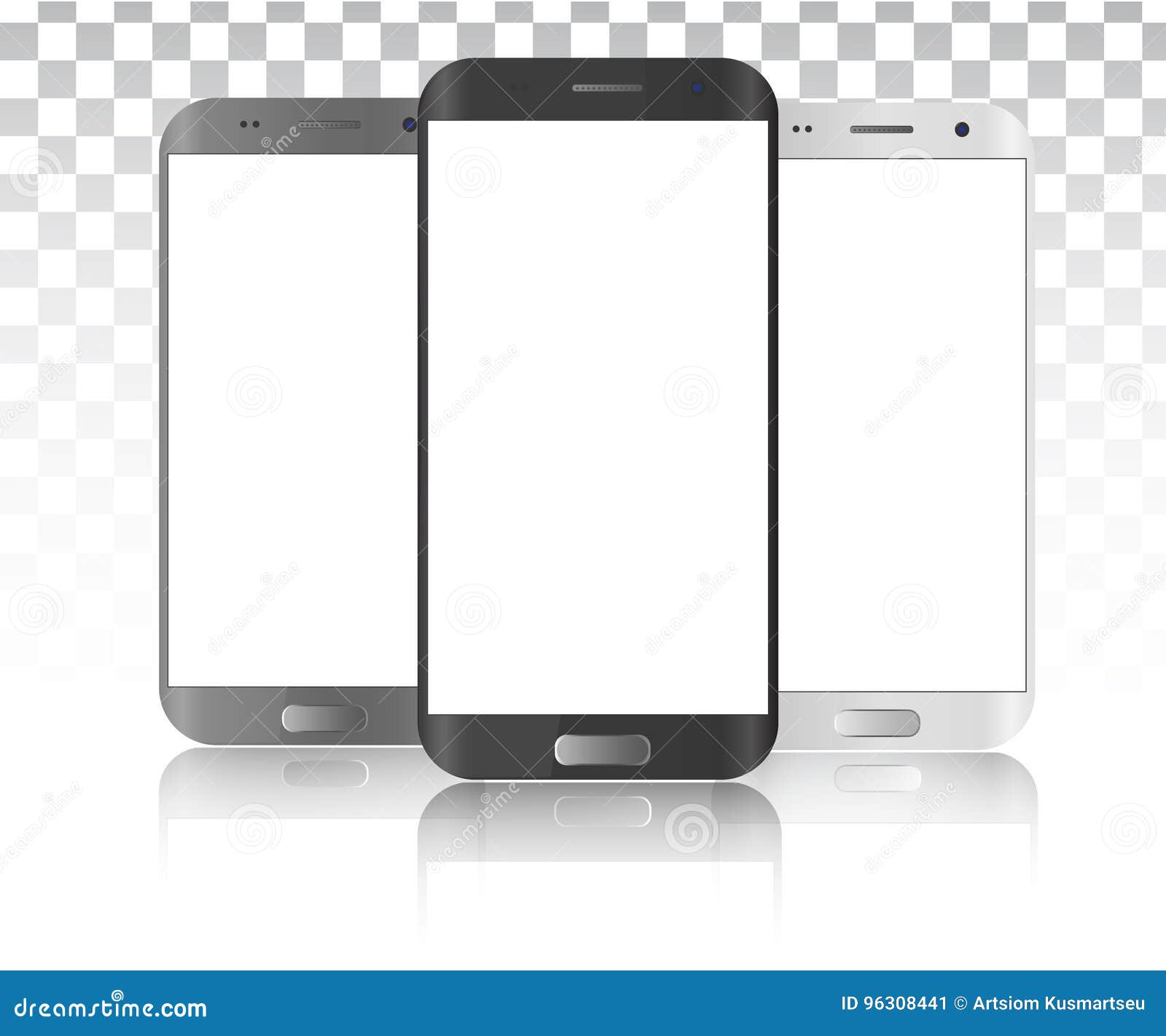 Realistic smartphone. stock vector. Illustration of device - 96308441