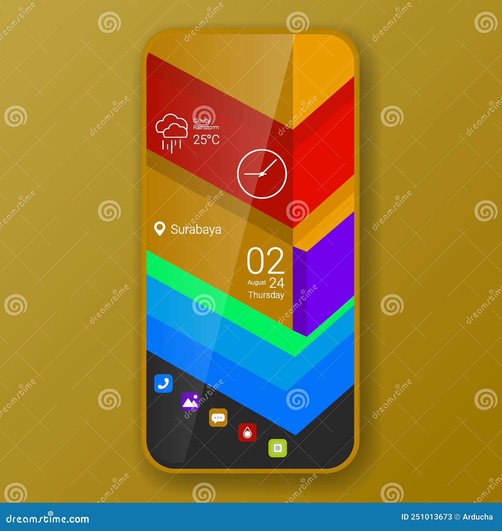 Realistic Smartphone User Interface Construction Elegant Theme Design ...