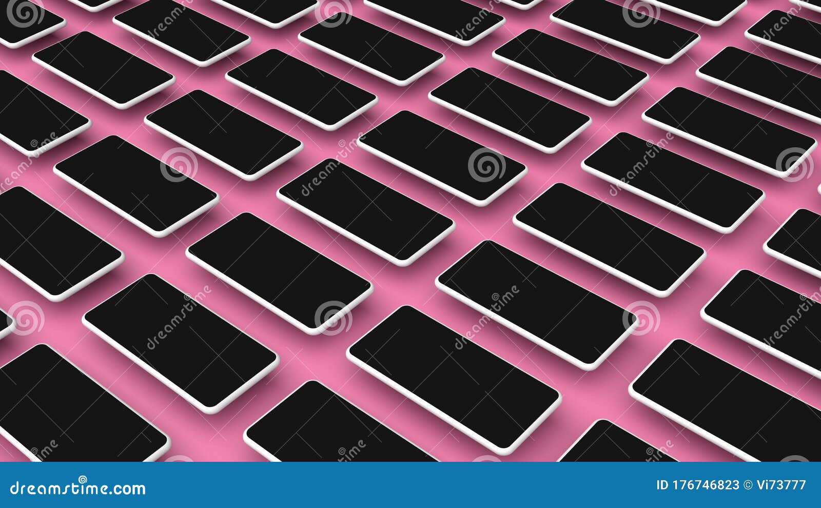 Realistic Smartphones Grid Mockup for Application and Mobile Website ...