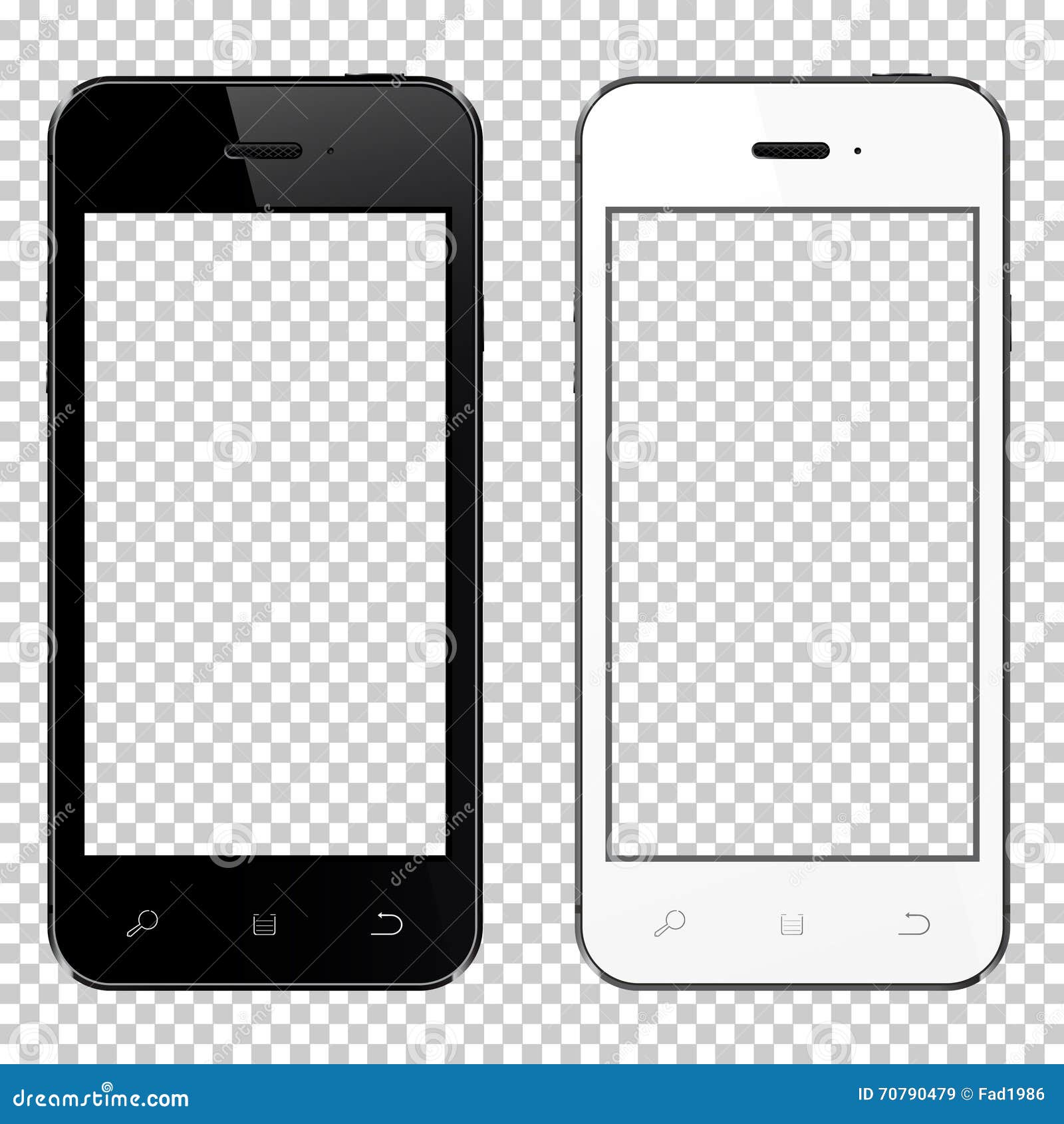 Set Of Realistic Smartphones In Different Colors, Isolated On A White ...