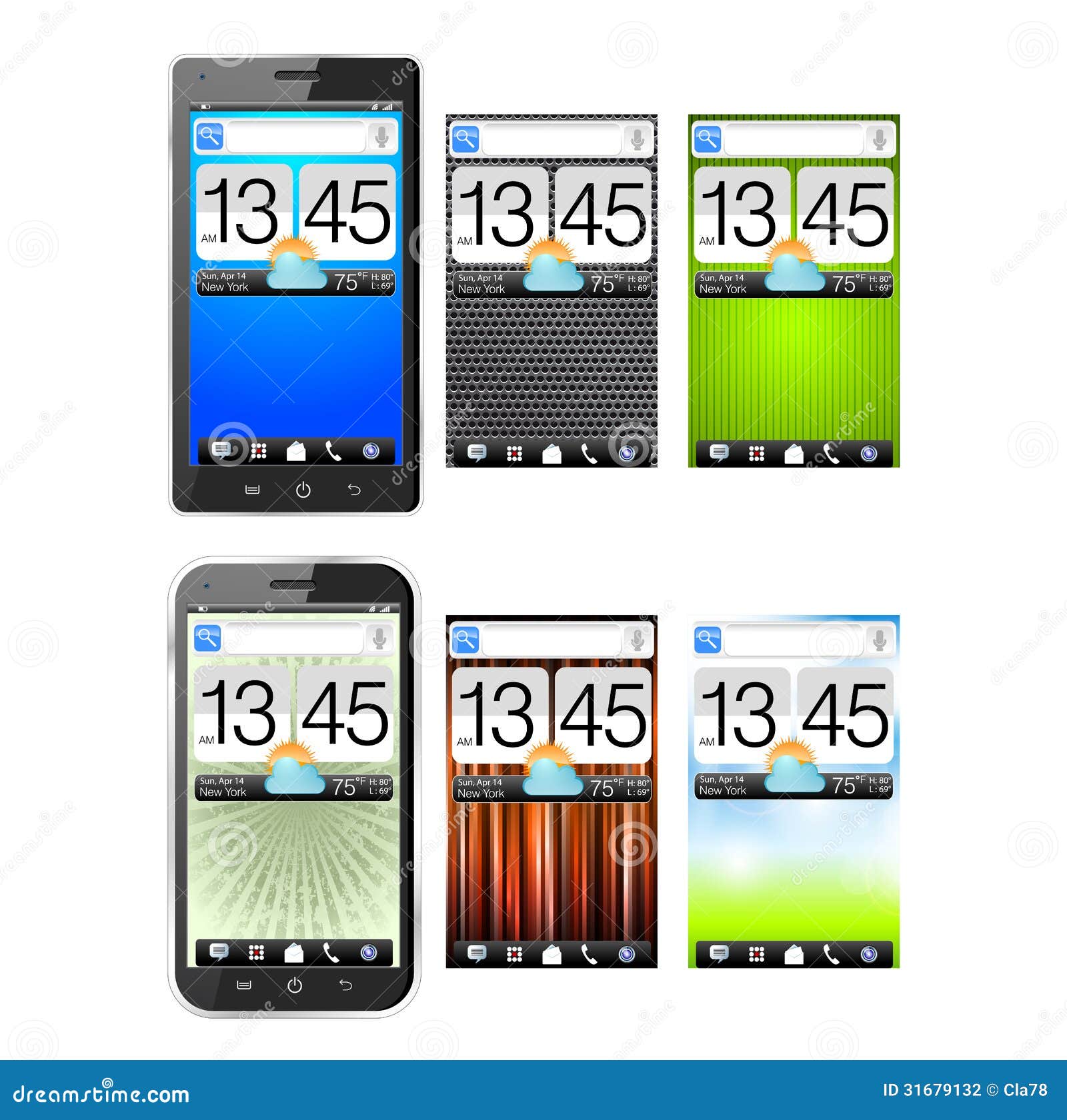 Realistic smartphones stock illustration. Illustration of dialing ...