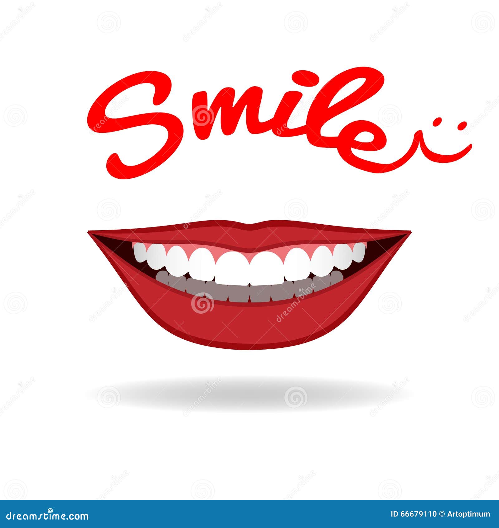 Realistic Smile Isolated on White. Vector Stock Vector - Illustration ...