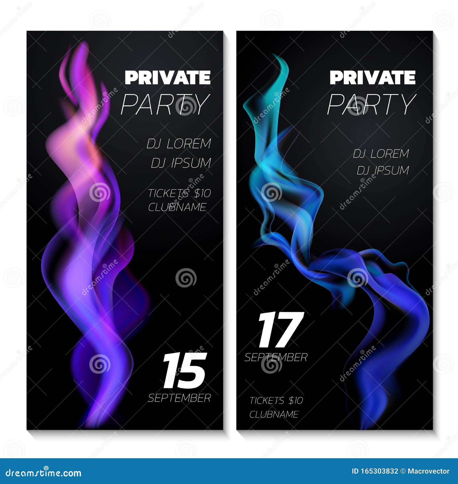 Realistic Smoke Banner Set stock vector. Illustration of graphic ...