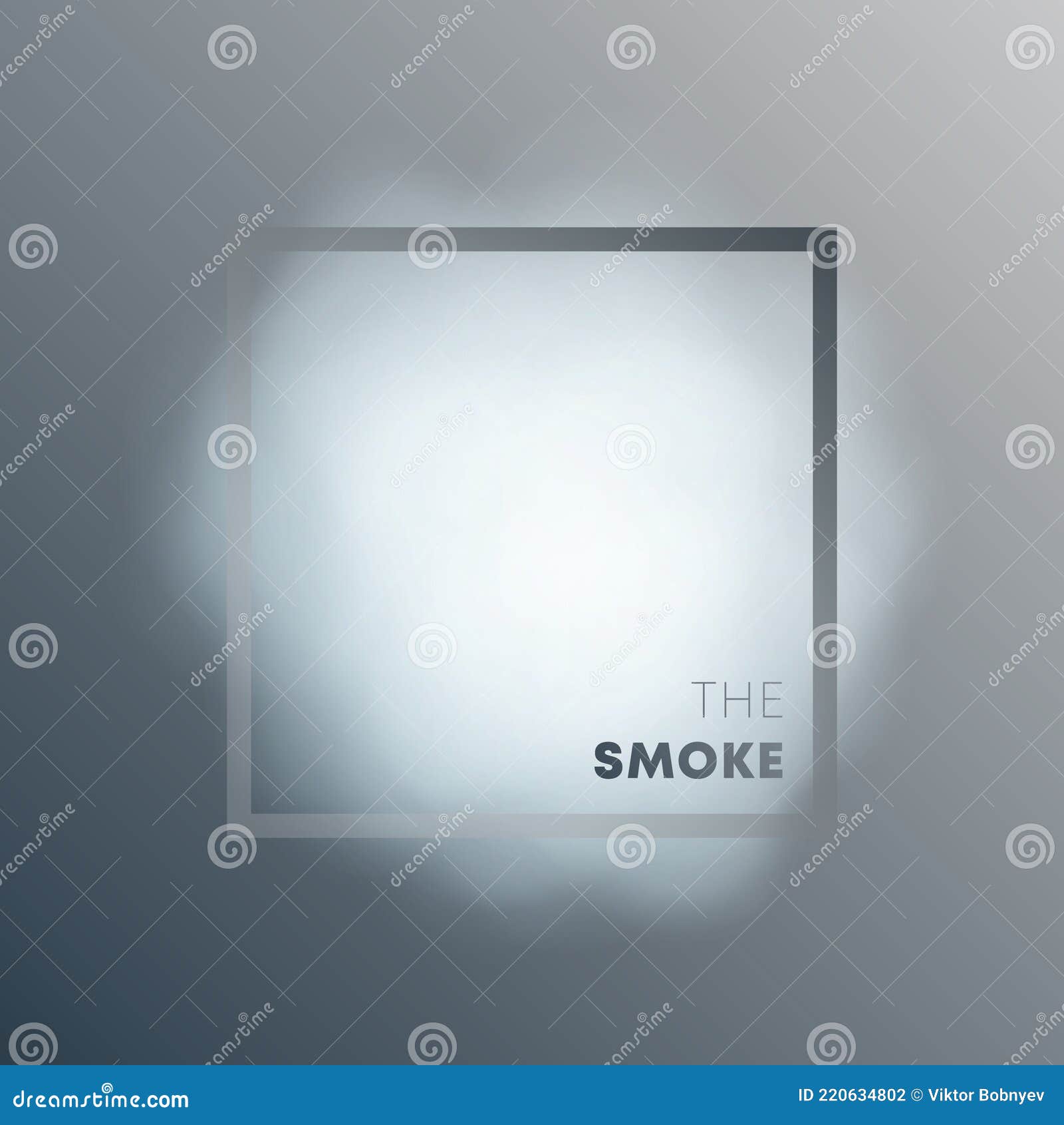 Realistic Smoke Cloud with Frame on Grayscale Gradient Background ... Realistic Smoke Cloud with Frame on Grayscale Gradient Background ...