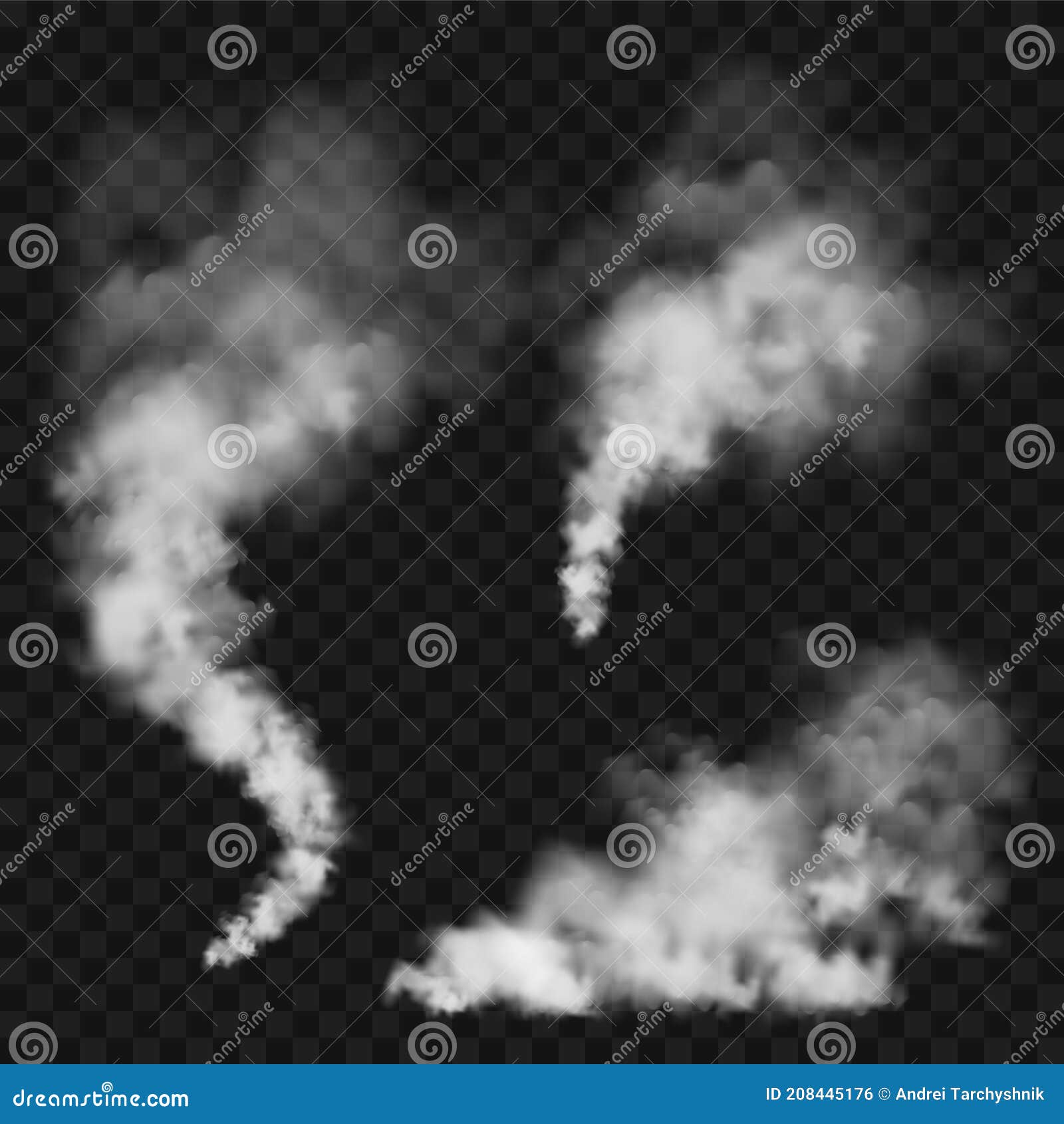Realistic Smoke Clouds. Stream of Smoke from Burning Objects ...