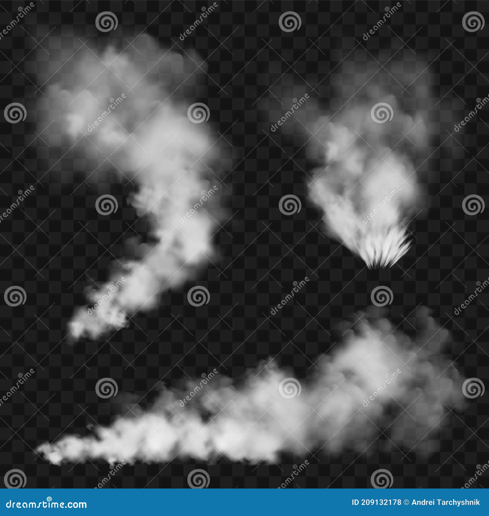 Realistic Smoke Clouds. Stream of Smoke from Burning Objects ...