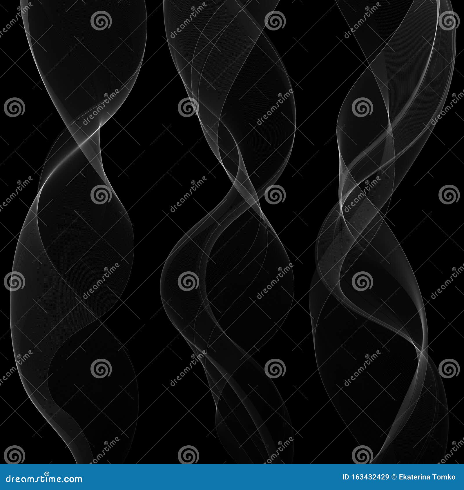 Realistic Smoke Design . Set of Smoke on Black Background. Realistic ...