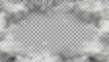 Realistic Smoke Frame on Transparent Background Stock Vector ...