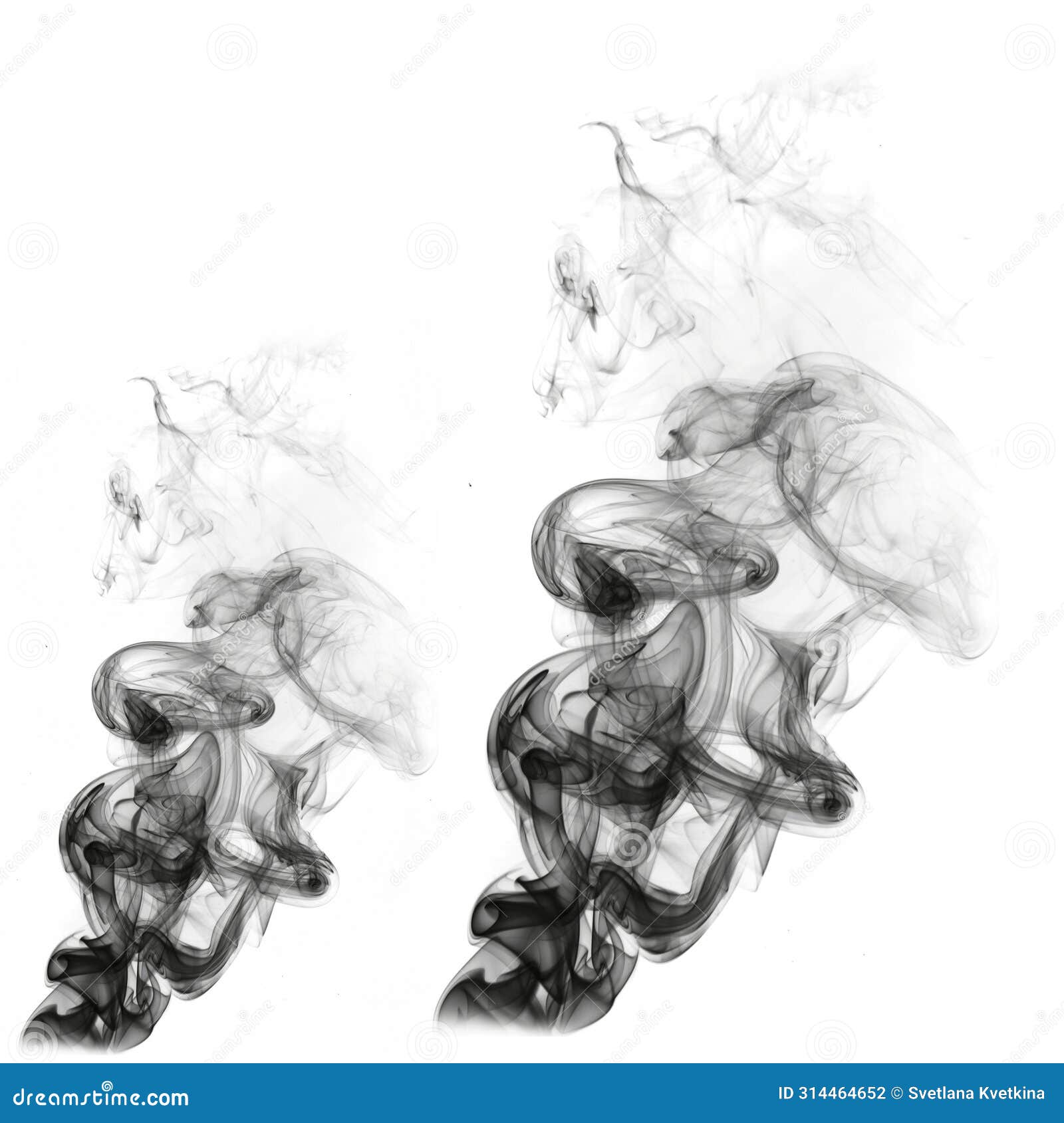 Realistic Smoke, Smoke on a Transparent or White Background, Element ...