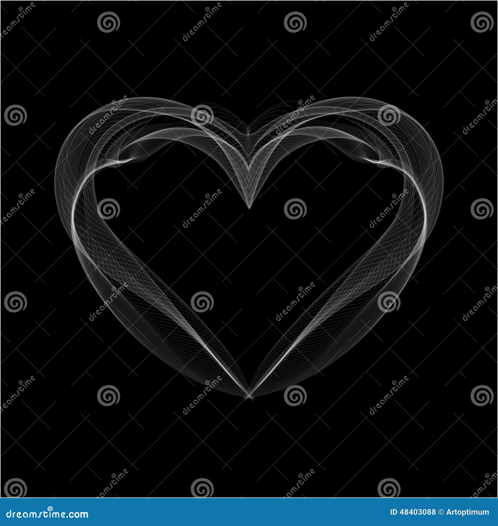 Realistic Smokey Heart Isolated on Black Stock Vector - Illustration of ...