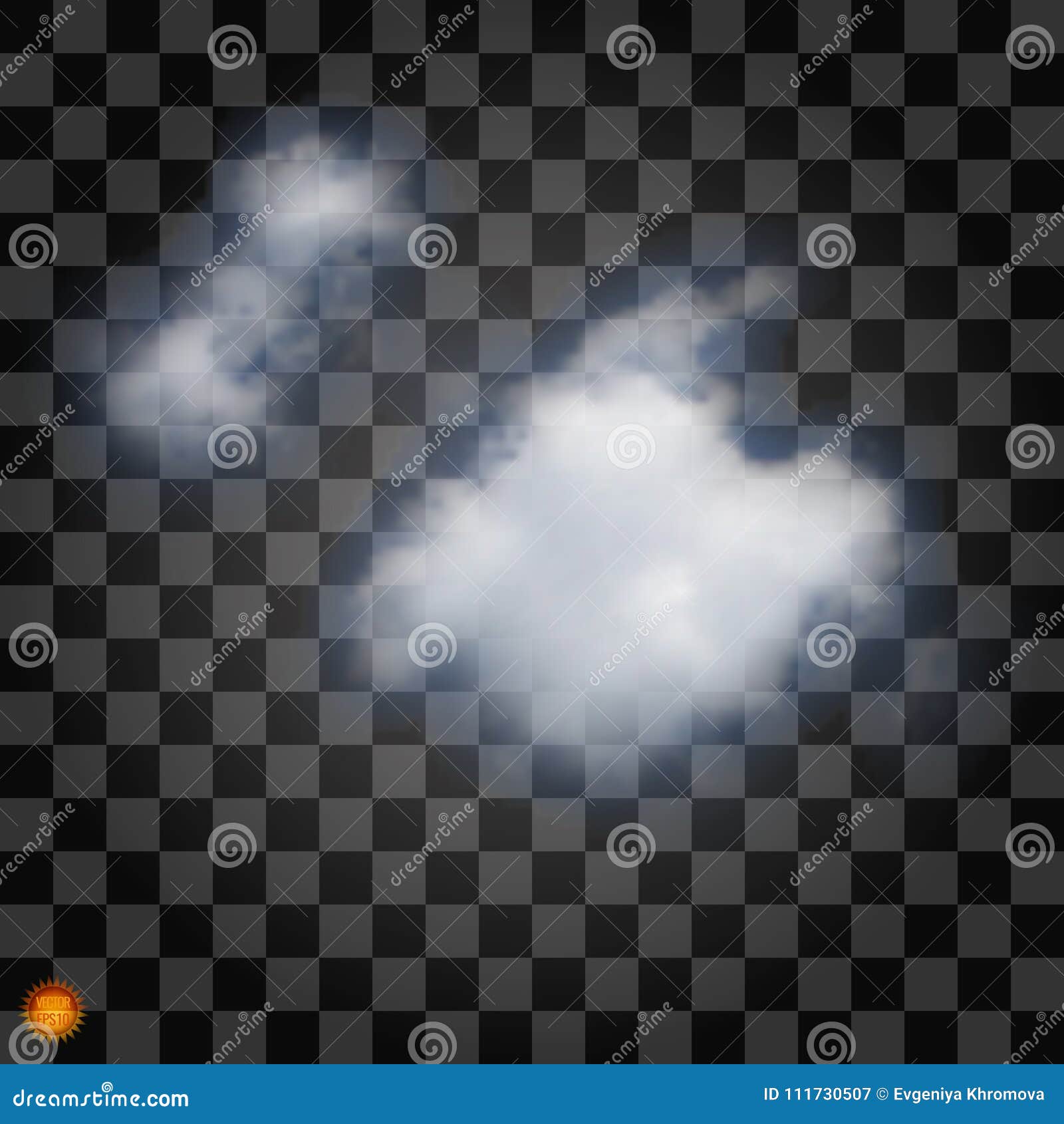 Realistic Smoky Cloud on Transparent Background Stock Vector ...