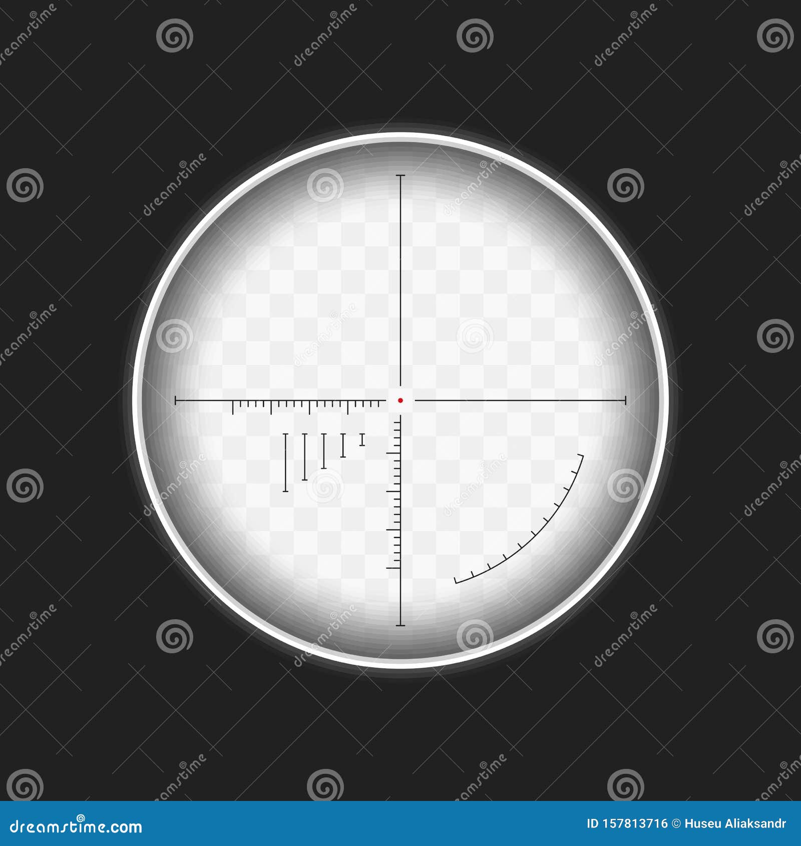 Realistic sniper sight. stock vector. Illustration of black - 157813716