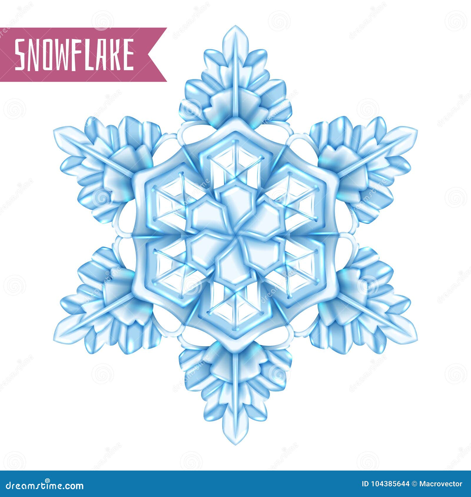 Realistic Snowflake Composition Stock Vector - Illustration of single ...