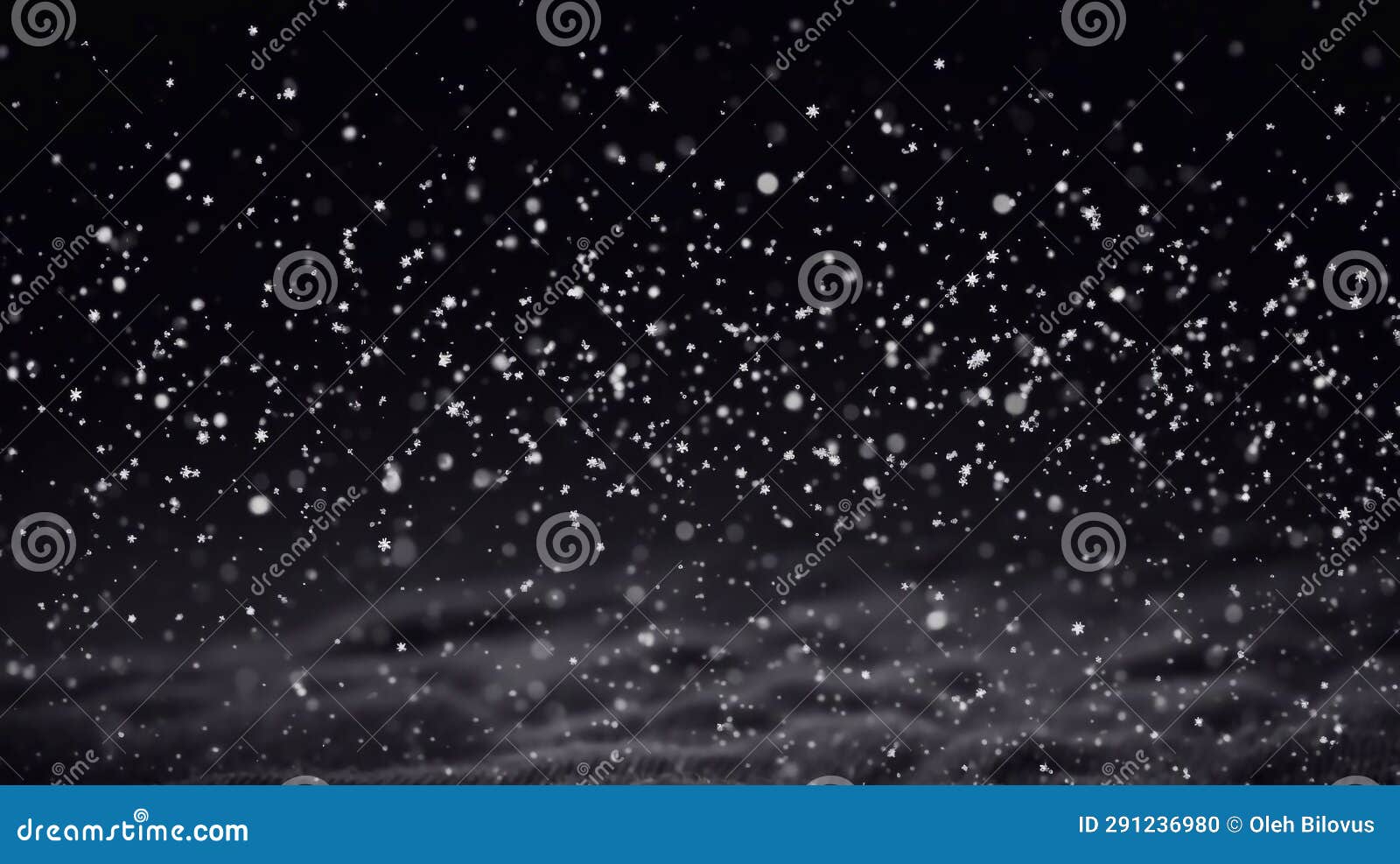 Snowfall on a Black Background. Snowflakes Fly in the Air. Stock ...