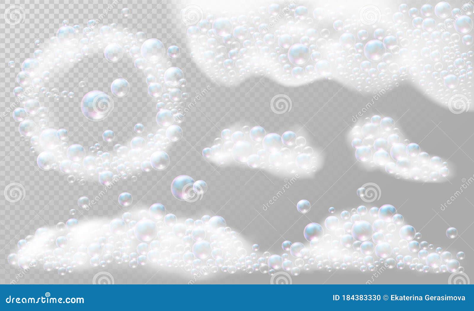 Realistic Soap Foam with Bubbles. Soap Foam Frame Stock Vector ...