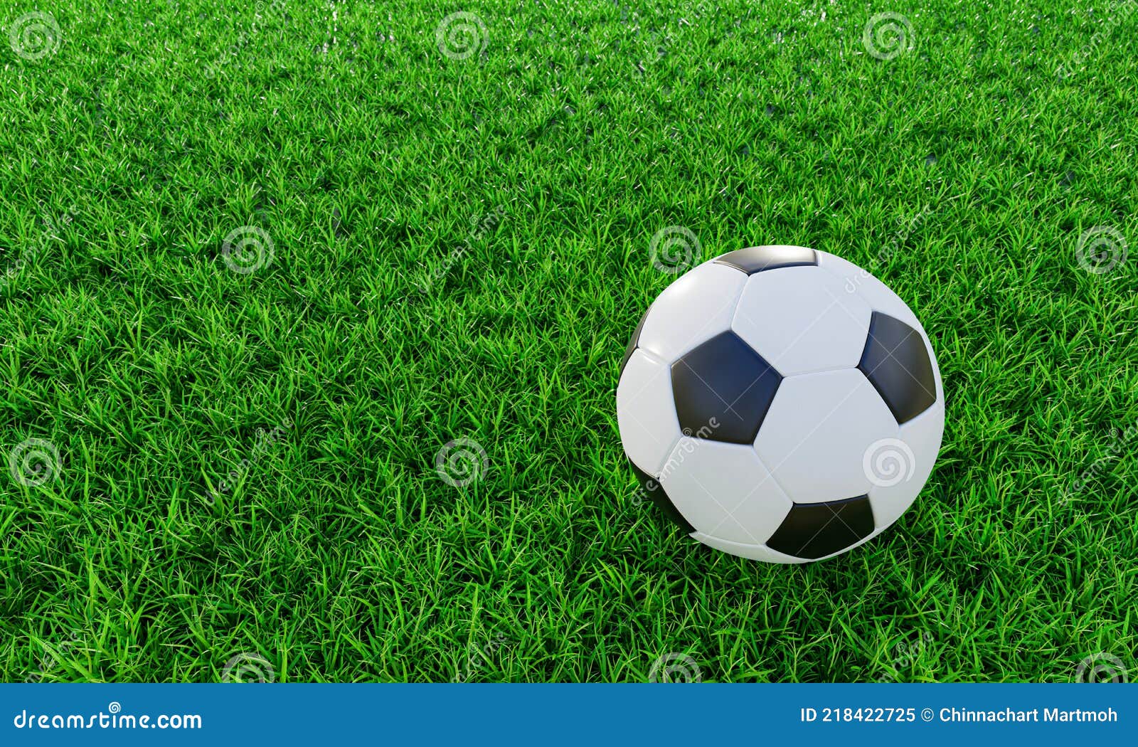 Realistic Soccer Ball Or Football Ball Basic Pattern On Green Grass ...