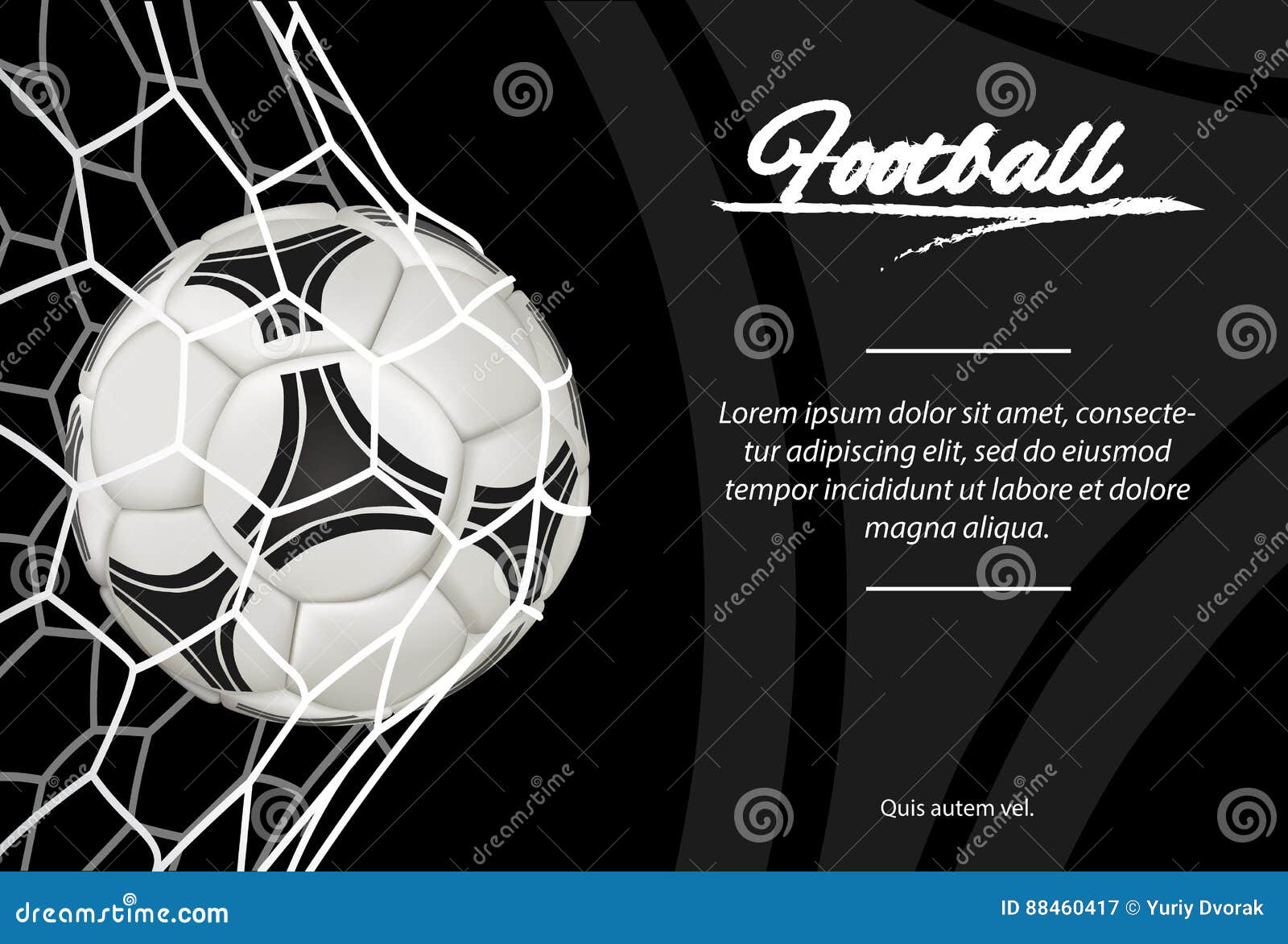 Realistic Soccer Ball in Net on Black Background. Editorial Photography ...
