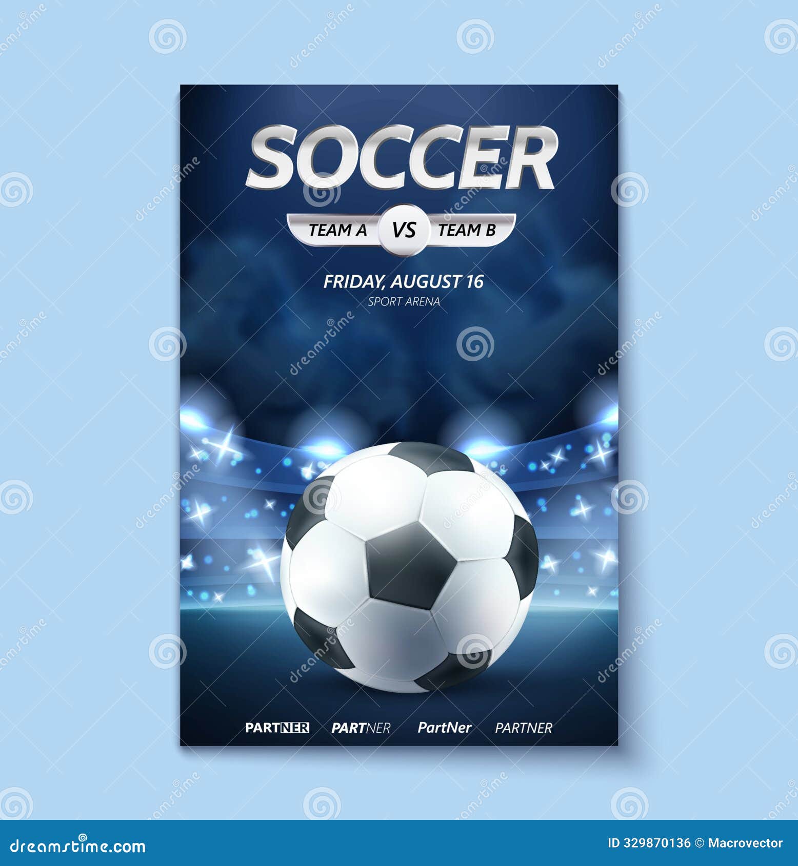 Realistic Soccer Tournamente Poster Template Stock Illustration ...