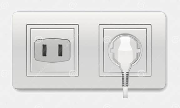 Realistic Socket. USA, Canada Socket Vector Illustration. Adapters ...