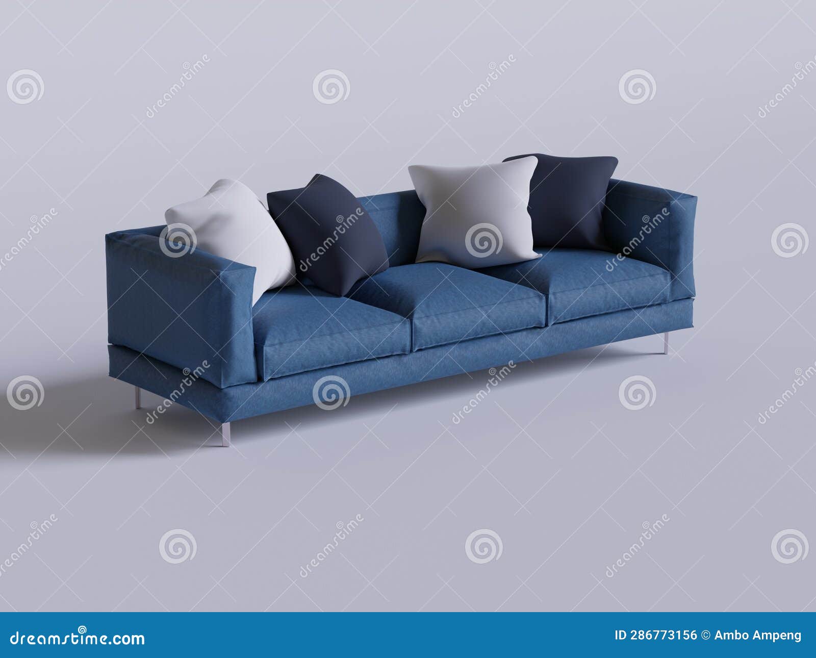 Realistic Sofa White Texture Rendered Stock Illustration - Illustration ...