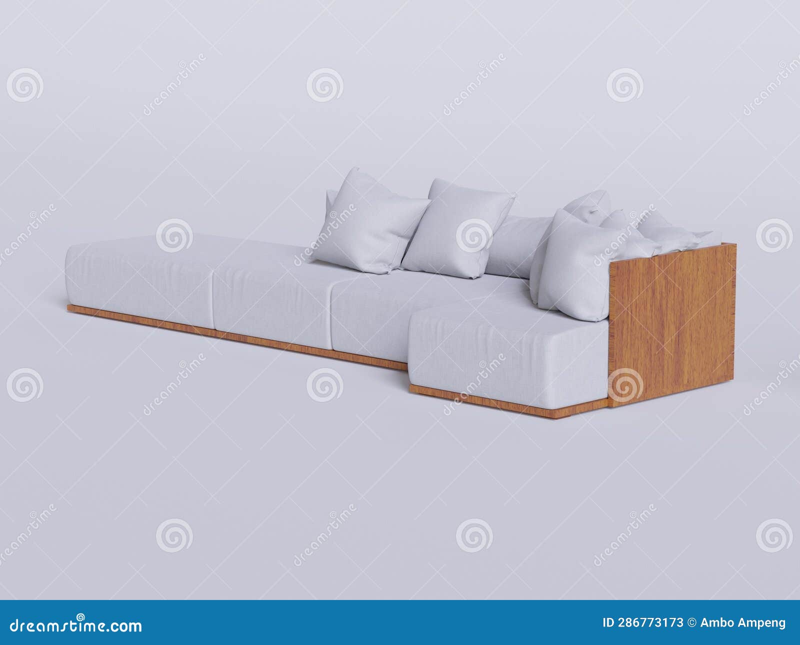 Realistic Sofa White Texture Rendered Stock Illustration - Illustration ...