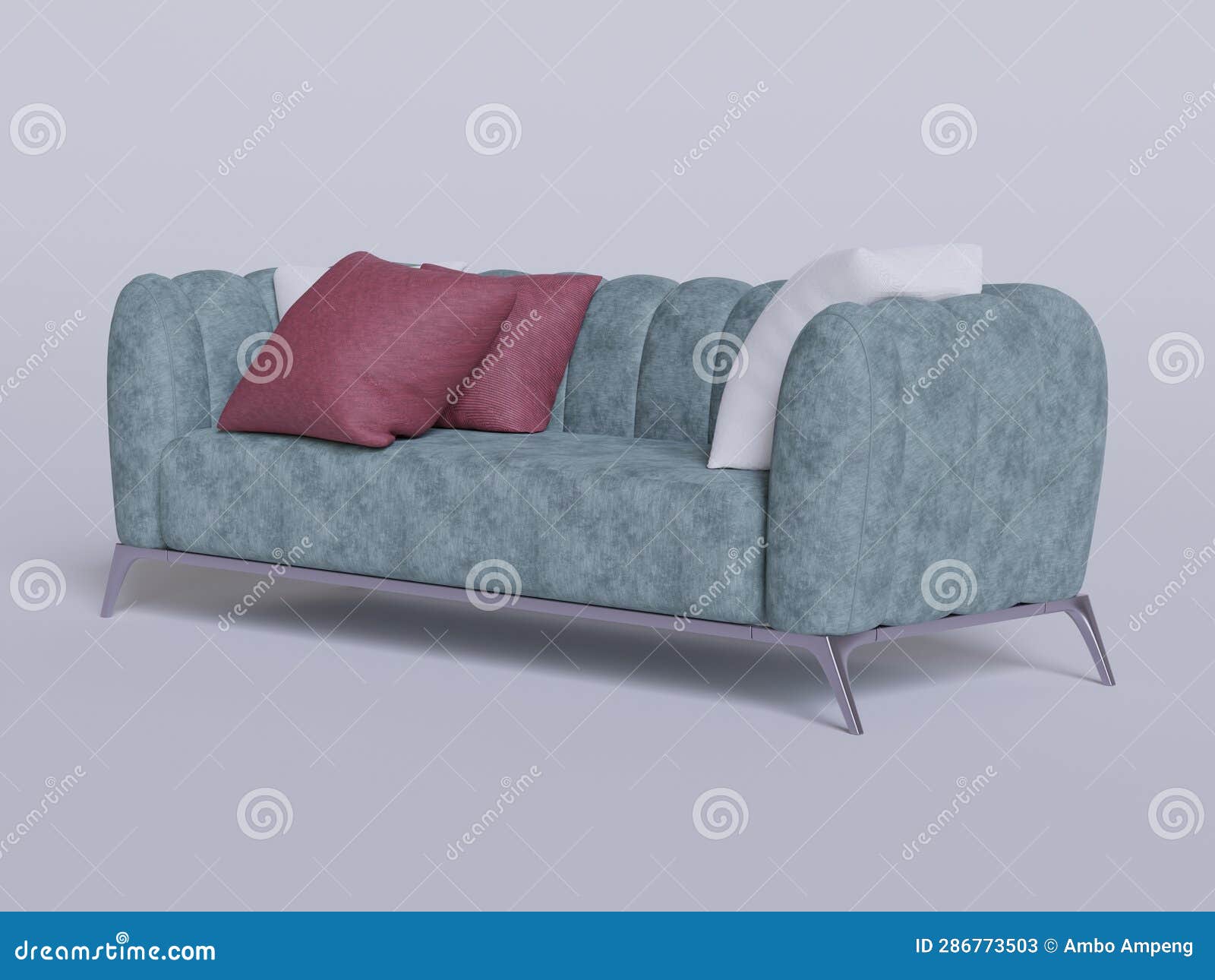 Realistic Sofa White Texture Rendered Stock Illustration - Illustration ...