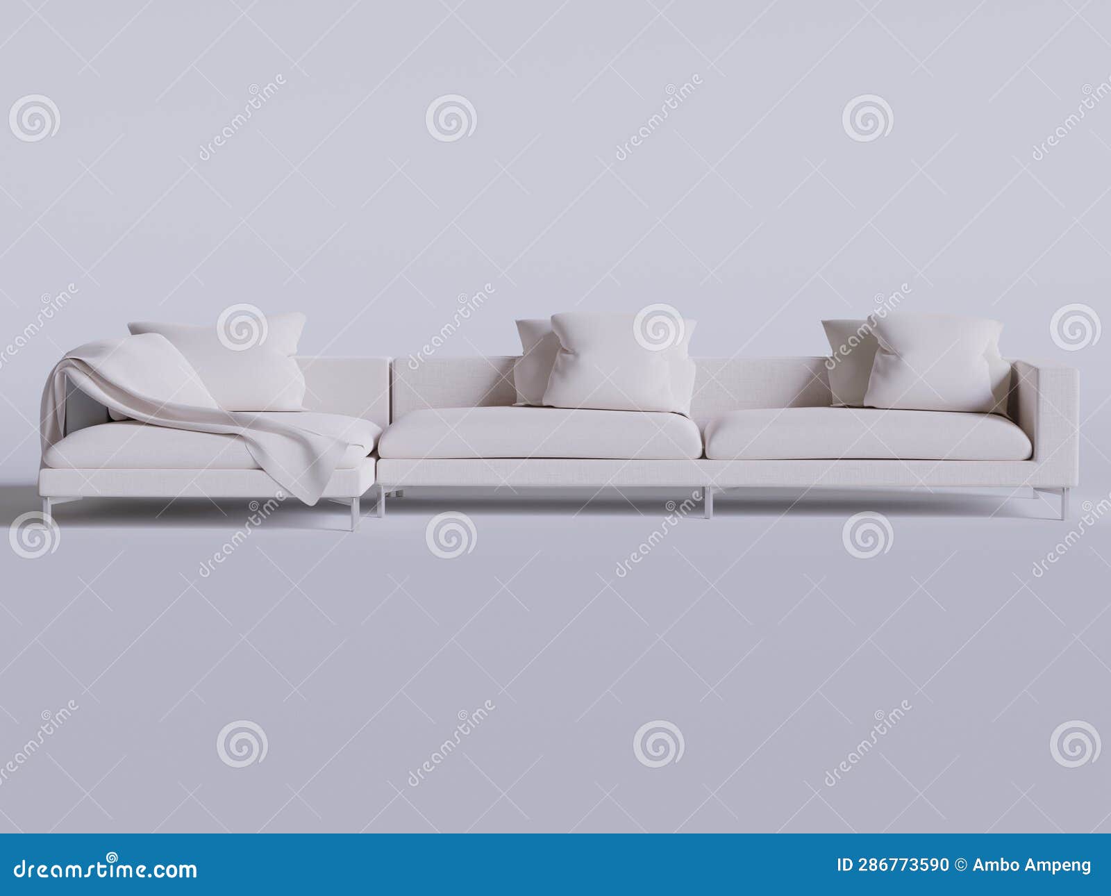 Realistic Sofa White Texture Rendered Stock Photo - Image of luxury ...