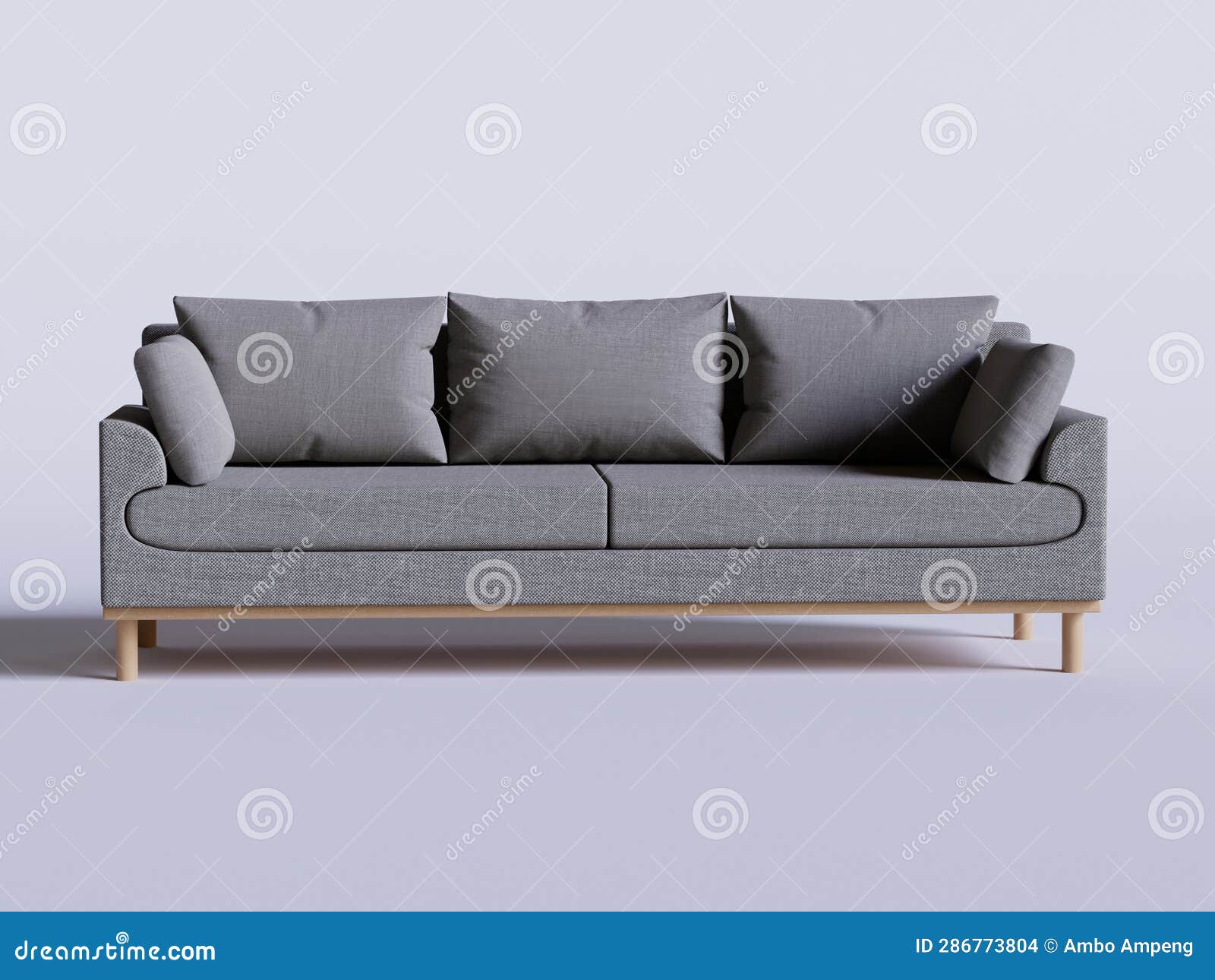 Realistic Sofa White Texture Rendered Stock Illustration - Illustration ...