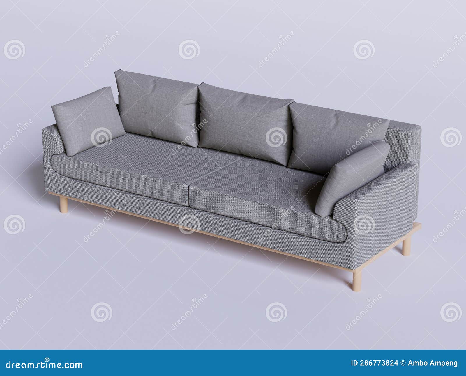 Realistic Sofa White Texture Rendered Stock Photo - Image of carpet ...