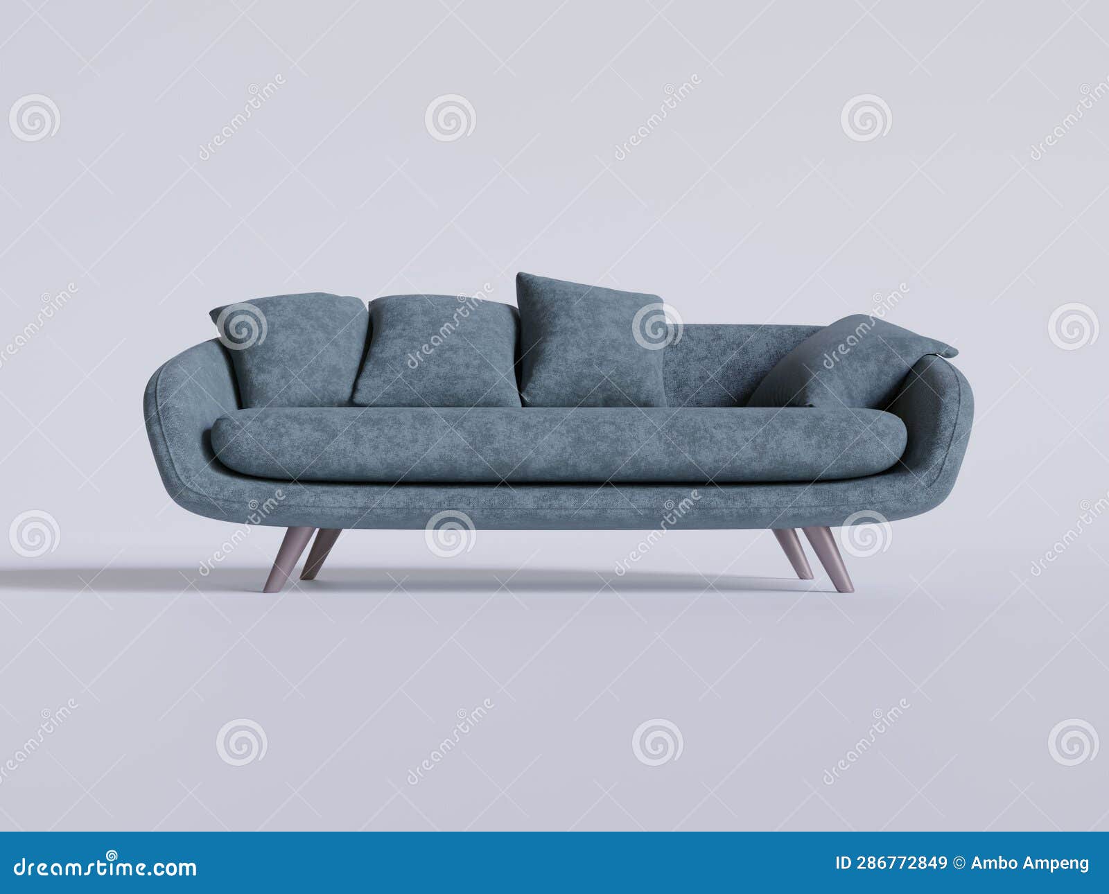 Realistic Sofa White Texture Rendered Stock Illustration - Illustration ...