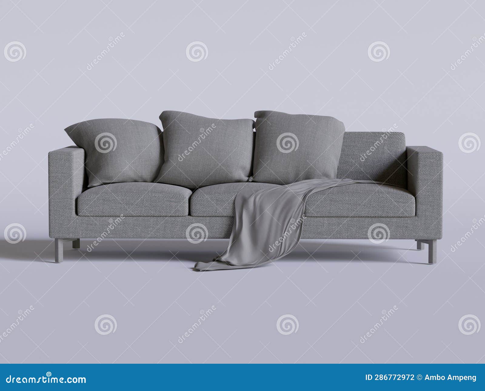 Realistic Sofa White Texture Rendered Stock Photo - Image of ...